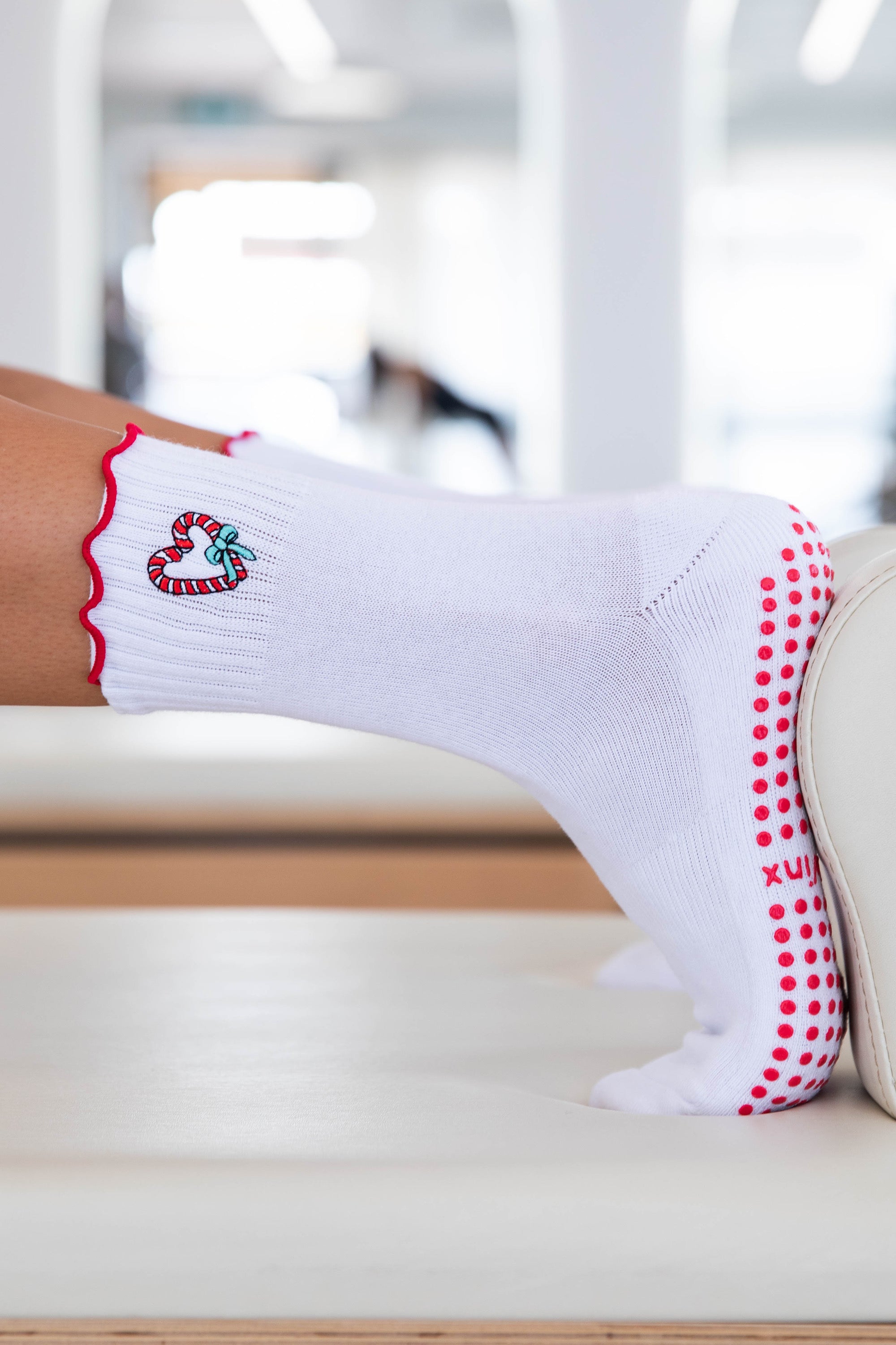 Christmas Candy Cane Grip Socks | Cheeky Winx