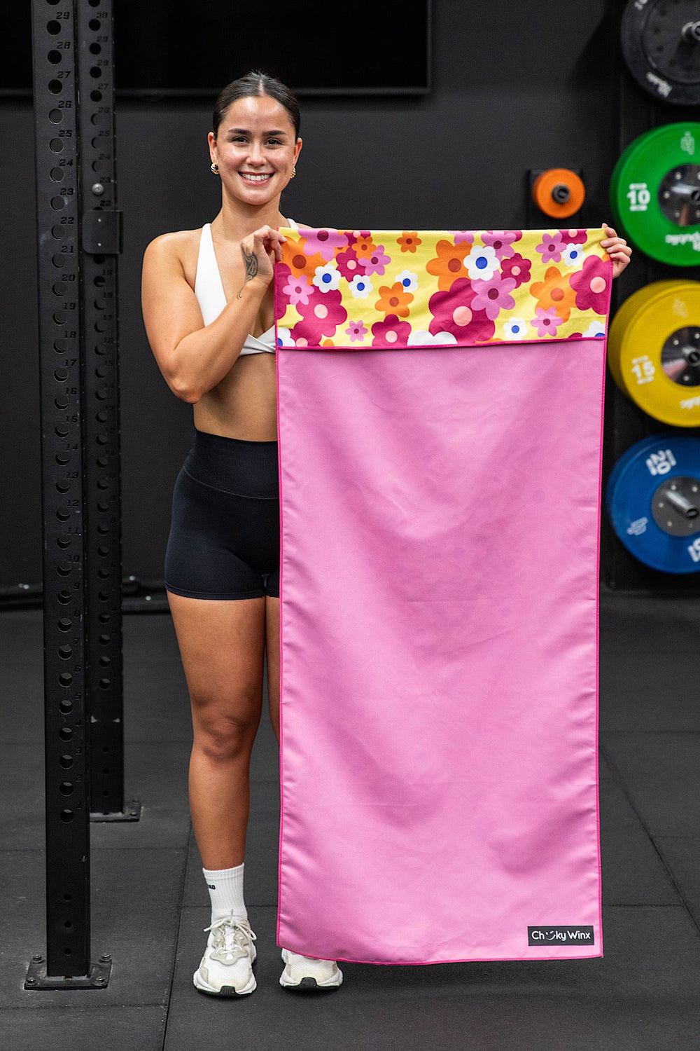 Daisy Hooded Gym Towel | Stays Put on Benches