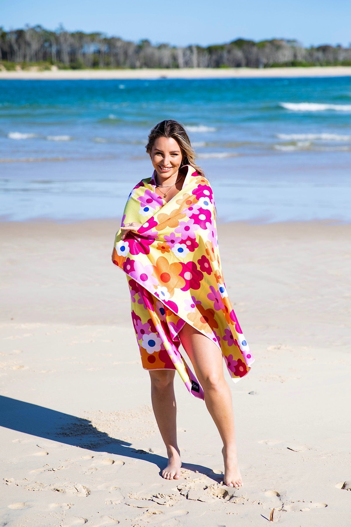 Daisy Beach Towel | Pink, Sand Free & Personalised - Cheeky Winx